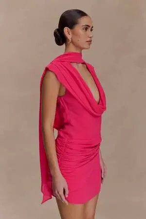 Meshki Giulia Chiffon Draped Mini Dress
