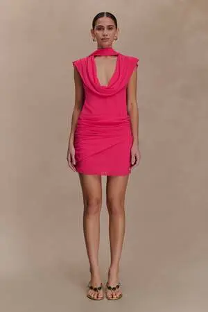 Meshki Giulia Chiffon Draped Mini Dress