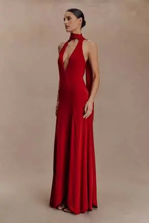Meshki Juliet Slinky Maxi Dress With Scarf