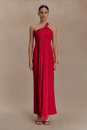 Meshki Philippa Knotted Crepe Maxi Dress