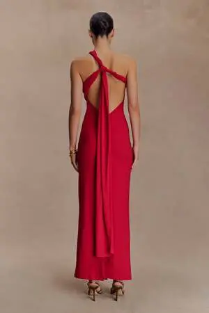 Meshki Philippa Knotted Crepe Maxi Dress