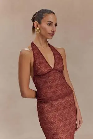 Meshki Asher Sheer Lace Halter Top