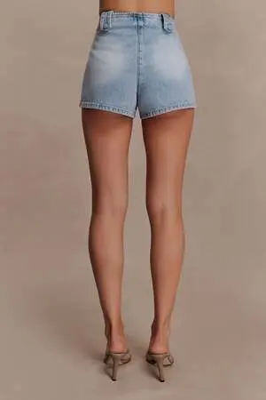Meshki Erin Mid Rise Denim Shorts