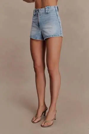 Meshki Erin Mid Rise Denim Shorts