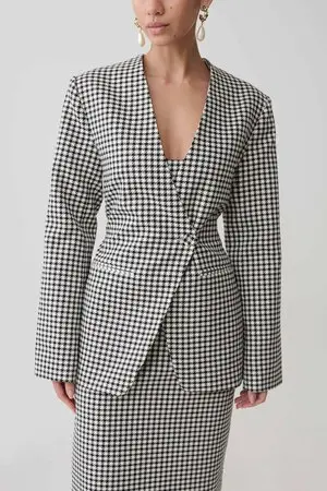 Meshki Darcie Drop Shoulder Suiting Blazer - Multi