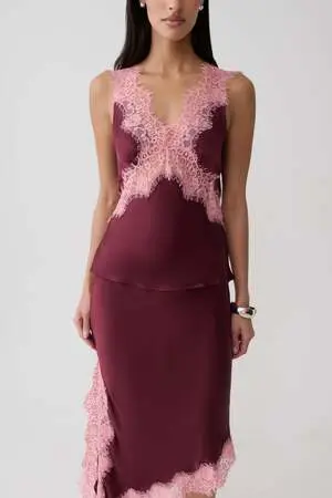 Meshki Amber Satin And Lace Camisole