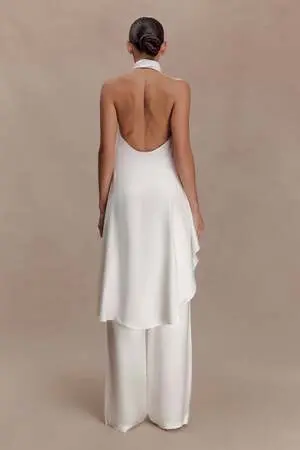Meshki Sydney Asymmetrical Satin Halter Top
