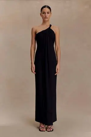 Meshki Philippa Knotted Crepe Maxi Dress - Black