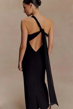 Meshki Philippa Knotted Crepe Maxi Dress