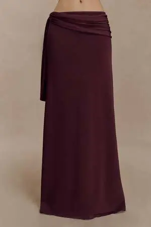 Meshki Bowie Low Rise Knit Maxi Skirt