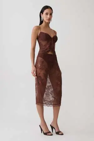Meshki Marcelle Lace Midi Skirt