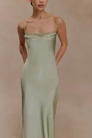 Meshki Isadora Lace & Satin Maxi Dress