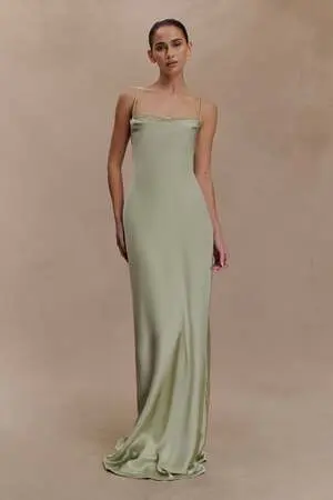 Meshki Isadora Lace & Satin Maxi Dress