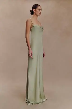 Meshki Isadora Lace & Satin Maxi Dress