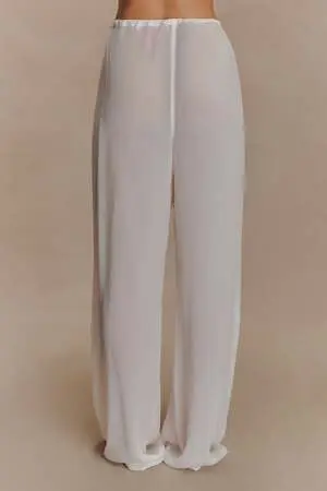 Meshki Tonya Sheer Straight Leg Pant - Ivory