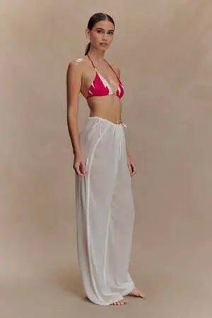 Meshki Tonya Sheer Straight Leg Pant - Ivory
