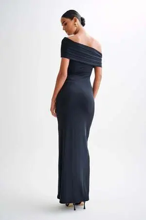 Meshki Cassandra Off Shoulder Slinky Maxi Dress