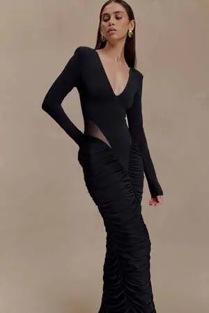 Meshki Louanne Slinky Long Sleeve Maxi Dress