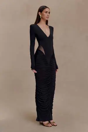 Meshki Louanne Slinky Long Sleeve Maxi Dress