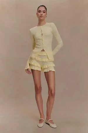 Meshki Amy Pointelle Bell Sleeve Cardigan