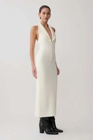 Meshki Annita Crepe Halter Midi Dress
