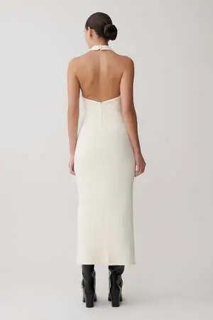 Meshki Annita Crepe Halter Midi Dress