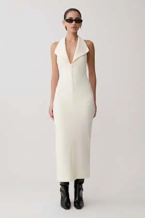 Meshki Annita Crepe Halter Midi Dress