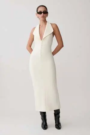 Meshki Annita Crepe Halter Midi Dress