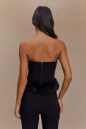 Meshki Jacklyn Strapless Faux Fur Top
