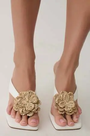 Meshki Reed Floral Raffia Heel
