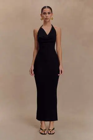 Meshki Ayella Cowl Knit Maxi Dress - Black