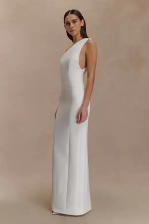 Meshki Milena One Shoulder Crepe Maxi Dress