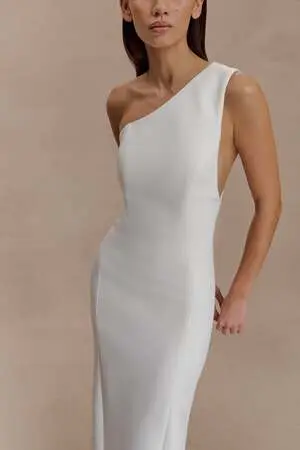 Meshki Milena One Shoulder Crepe Maxi Dress