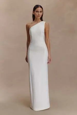 Meshki Milena One Shoulder Crepe Maxi Dress