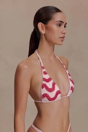 Meshki Robyn Beaded Triangle Bikini Top