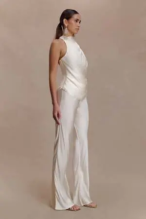 Meshki Bianca Satin Halter Top