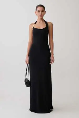 Meshki Khanh Slinky Halter Maxi Dress - Black