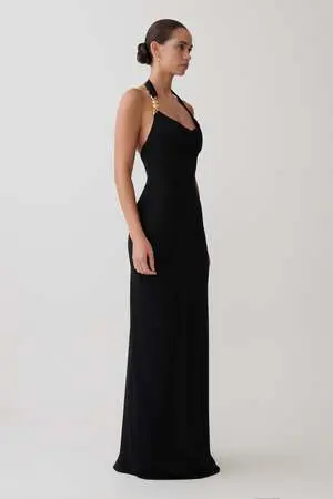 Meshki Khanh Slinky Halter Maxi Dress