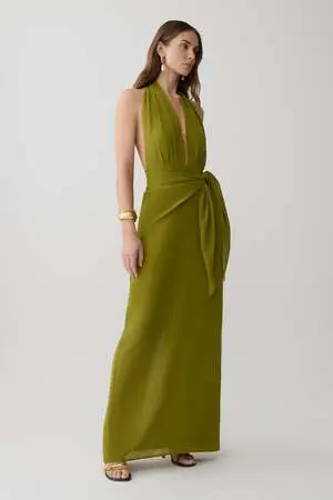 Meshki Gianna Halter Maxi Dress