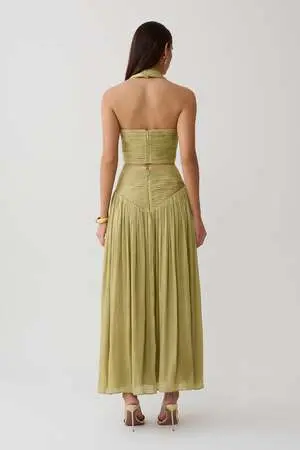 Meshki Makena Gathered Midi Skirt - Green