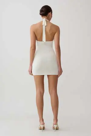 Meshki Bohdie Crochet Halter Mini Dress
