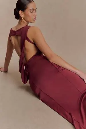 Meshki Henley Slinky Drape Maxi Dress