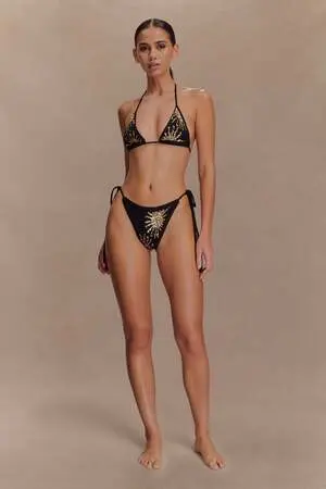 Meshki Huntleigh Crochet Bikini Bottom - Black
