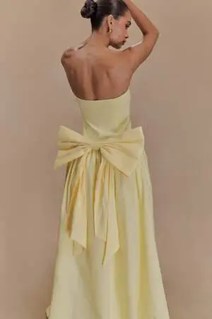 Meshki Frances Strapless Bow Maxi Dress