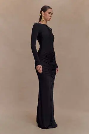 Meshki Louisa Long Sleeve Slinky Maxi Dress