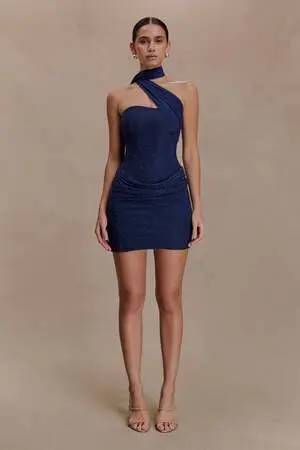 Meshki Mattea Diamante Mini Dress With Scarf
