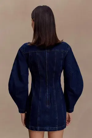Meshki Cosmala Denim Long Sleeve Mini Dress
