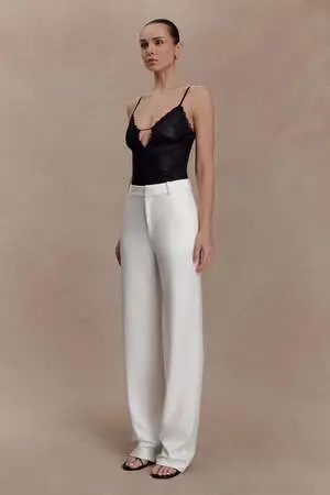 Meshki Maude Crepe Straight Leg Pants - Ivory
