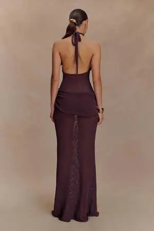 Meshki Reece Halter Knit Maxi Dress
