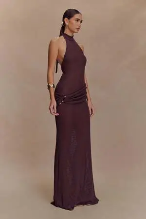 Meshki Reece Halter Knit Maxi Dress